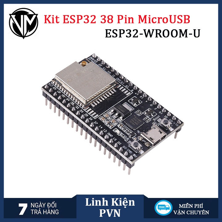 Kit ESP32 38 chân CP2102 MicroUSB ESP32-WROOM-32U | Shopee Việt Nam