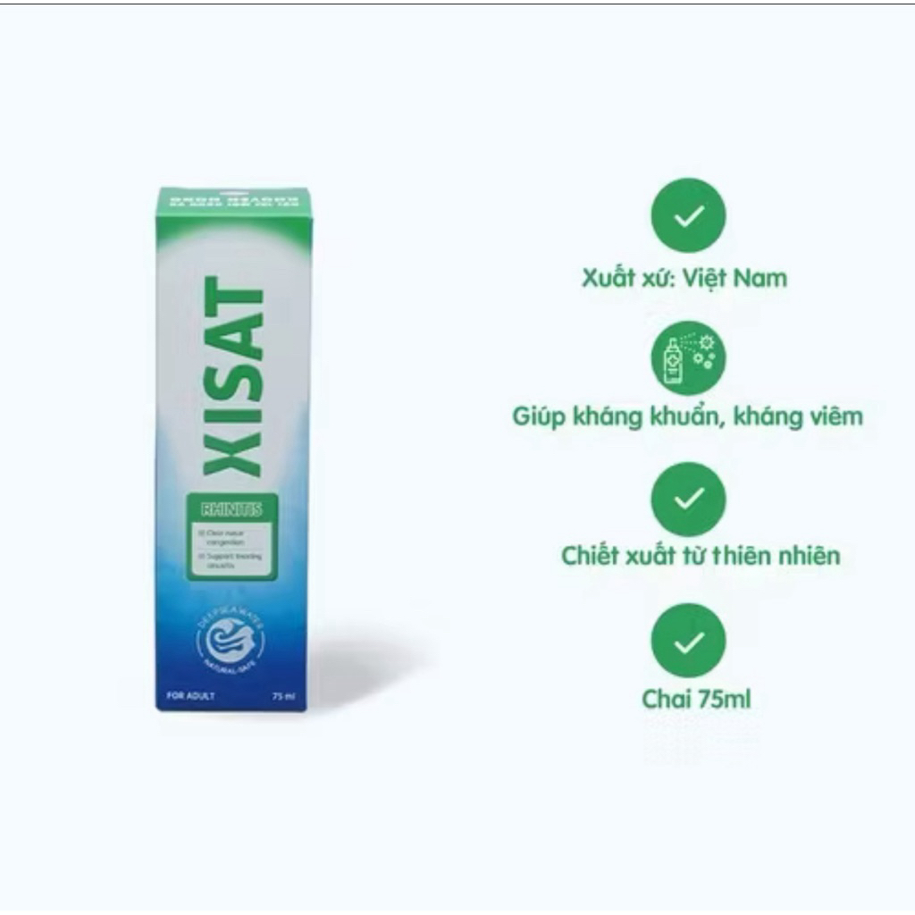 Dung dịch Xisat xịt hỗ trợ thông mũi màu xanh lá (chai 75ml) | Shopee ...