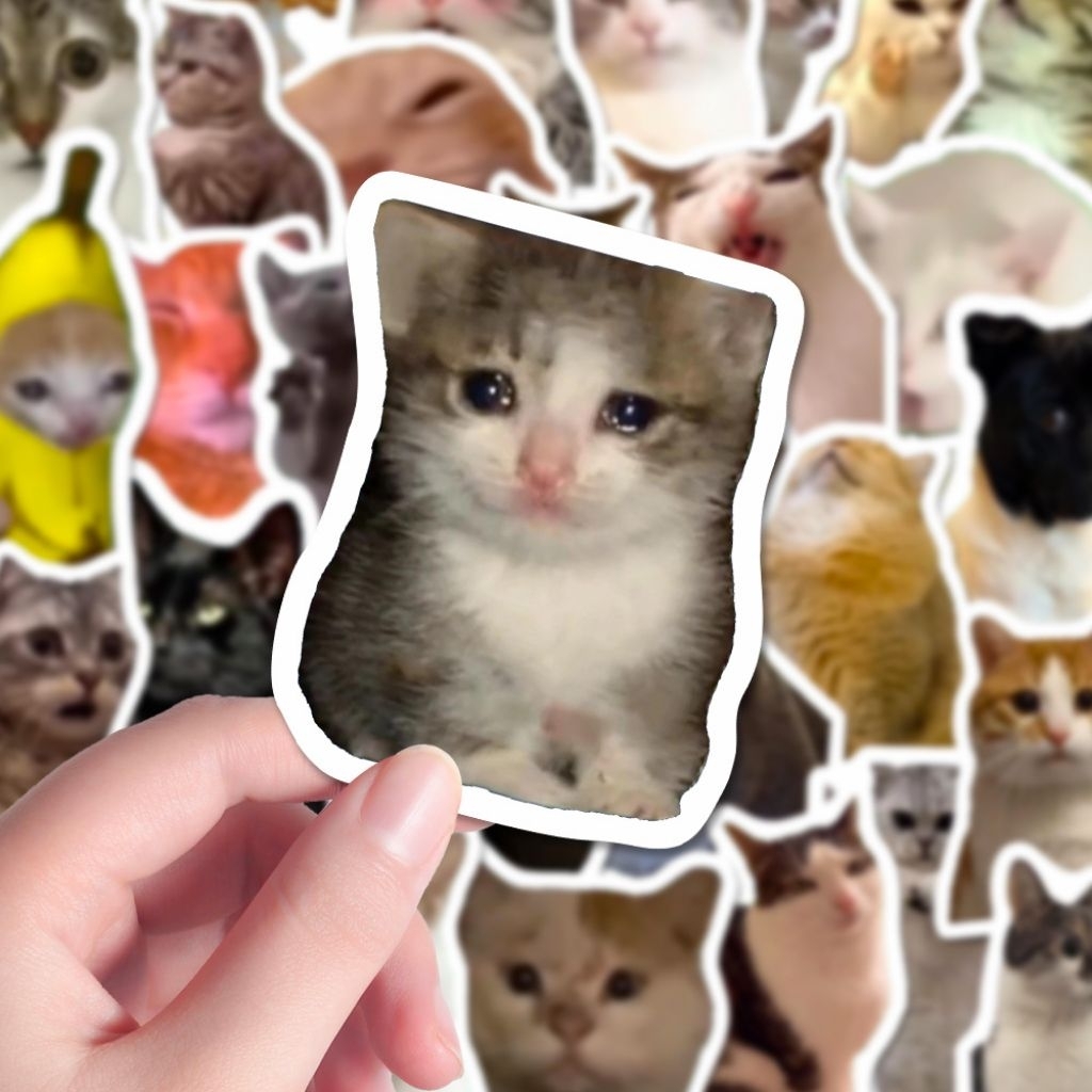 SET 100 Hình Sticker Mèo Meme biểu tượng Hài không Trùng Lặp+[Tặng Kèm ...