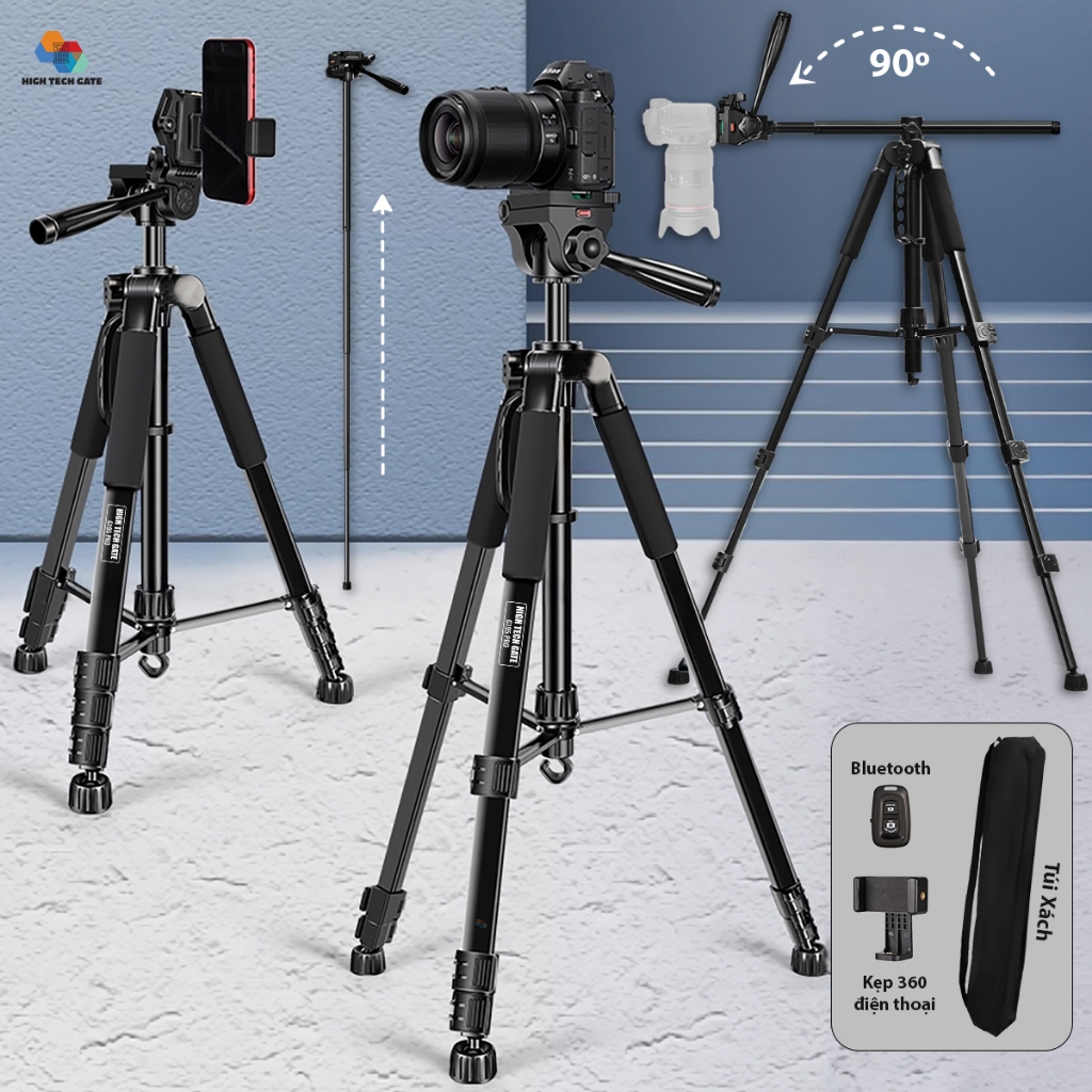 Tripod G195 PRO Cao Cấp Xoay 360° Quay Từ Trên Xuống 90° – Chân Máy Ảnh ...
