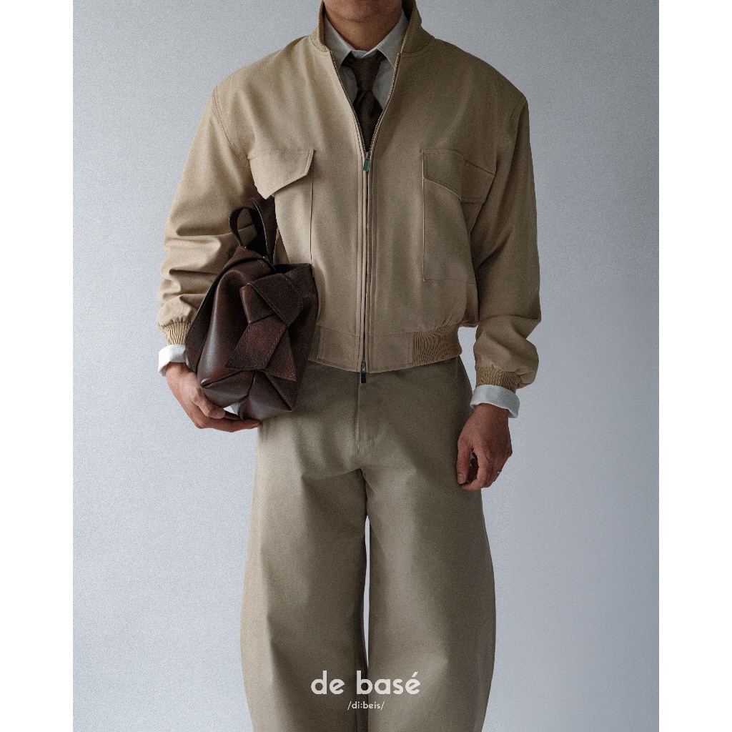 basé JACKET 01 - Áo Bomber Kaki Form Crop Độn Vai - de basé | Shopee ...