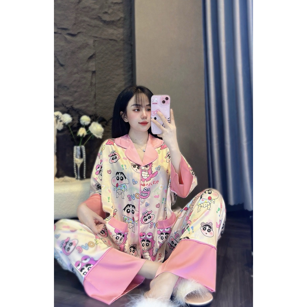 HL70 (40-85kg ) PIJAMA FORM CÁNH DƠI TAY LỠ- QUẦN DÀI - Kèm cột tóc ...