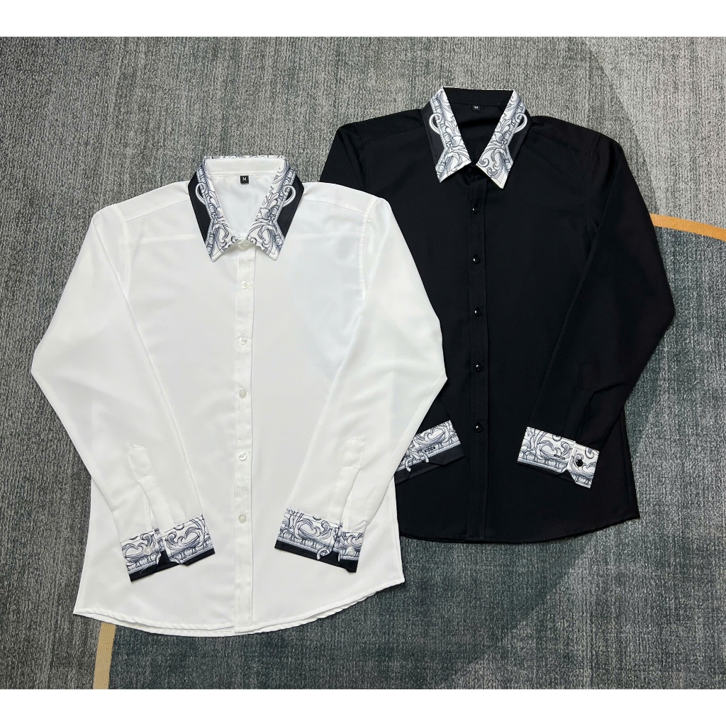 Áo sơ mi thom nam dài tay boy phố vải cotton co giãn mềm mịn phối viền ...