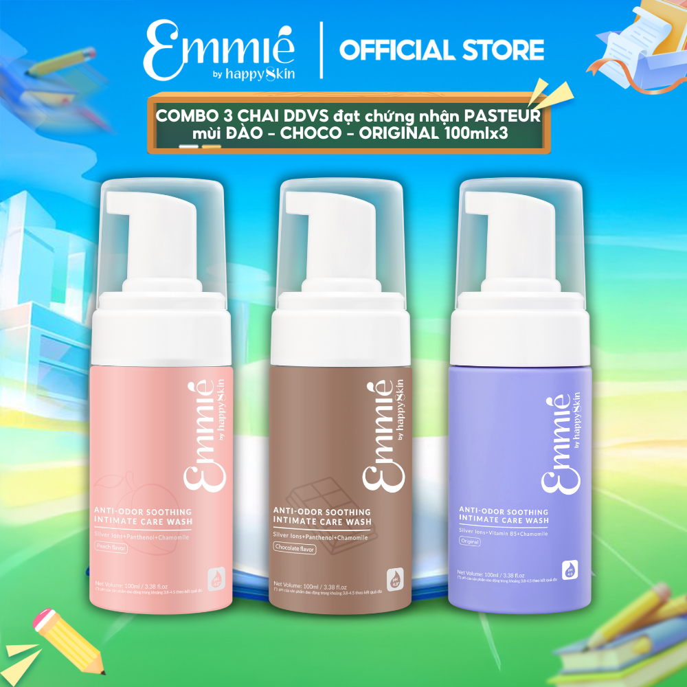 COMBO 3 Chai DDVS Khử Mùi Emmie Happyskin Soothing Intimate Care Wash ...