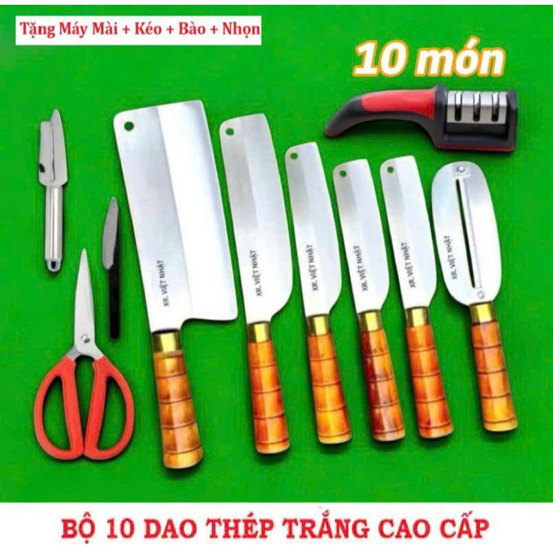 MK038 Bộ 10 Dao thép trắng nhật sắc bén không rỉ sét [Nhận hàng kiểm ...
