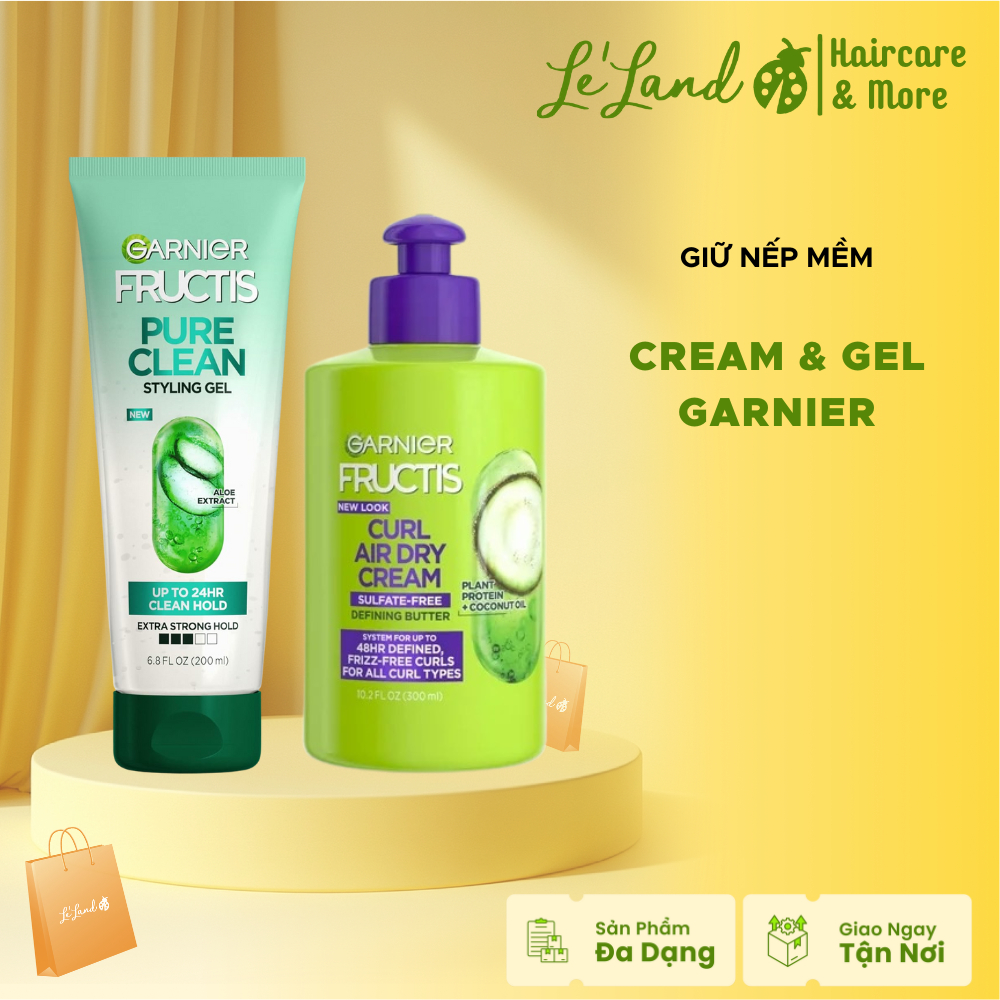 Cream và Tuýp gel giữ nếp tạo kiểu tóc Garnier Fructis Style Pure Clean ...