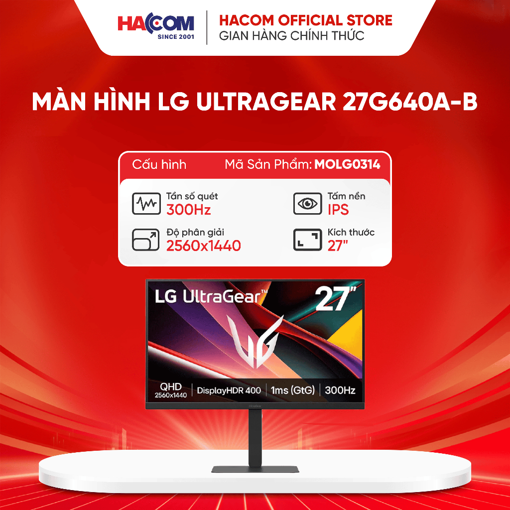 Màn hình LG UltraGear 27G640A-B (27 icnh/QHD/IPS/300Hz/1ms/loa/USB-C ...