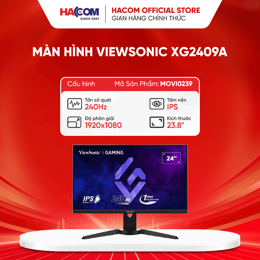 Màn hình ViewSonic XG2409A (23.9 inch/FHD/IPS/240Hz/1ms) | Shopee Việt Nam