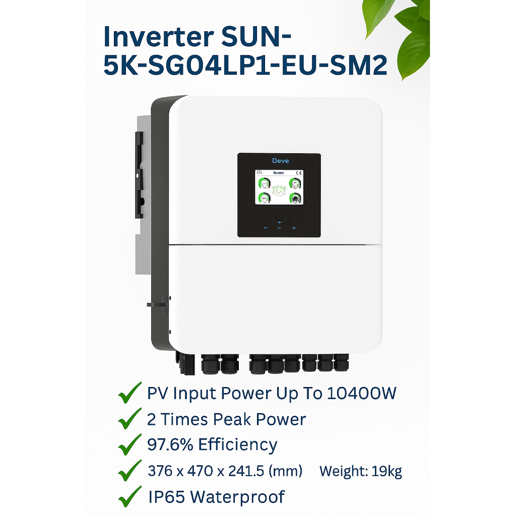Inverter Hybrid Deye 5KW SUN-5K-SG04LP1-EU-SM2 – Hòa Lưới Có Lưu Trữ ...
