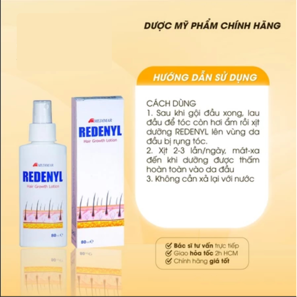 XỊT DƯỠNG TÓC VÀ HỖ TRỢ MỌC TÓC, NGĂN RỤNG TÓC 80ML - REDENYL LOTION ...