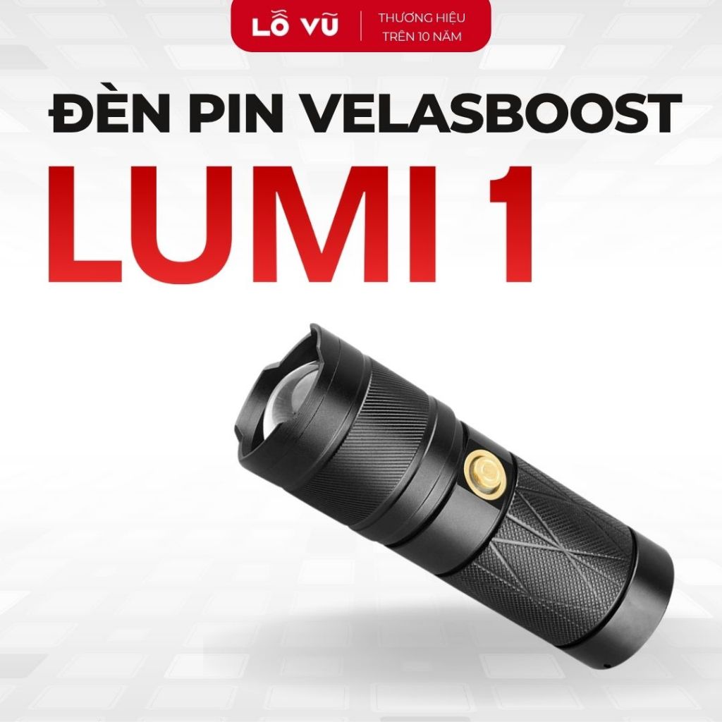 Đèn pin cầm tay Velasboost Lumi 1, Pin trâu 10.000 mAh, Công suất 15W ...