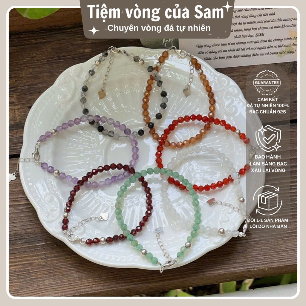 Vòng Đá Tự Nhiên Khóa Bạc S925 SAM GEMSTONE 07 | Shopee Việt Nam