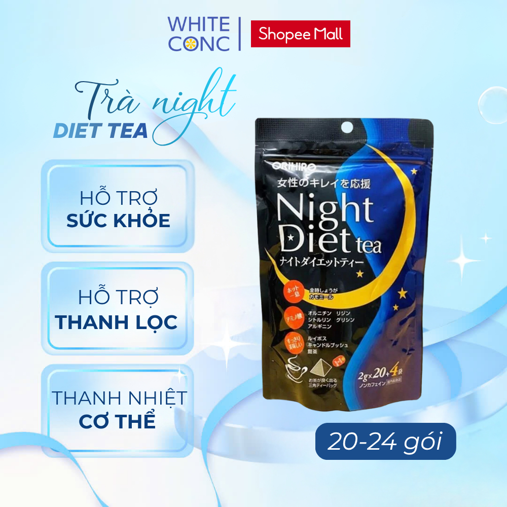 Trà Night Diet Tea Orihiro White Conc Nhật Bản - Túi 20 gói, 24 gói ...