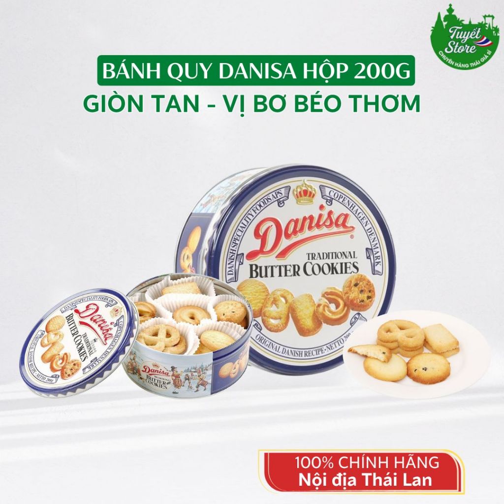 Bánh quy bơ giòn tan, thơm ngon, Bánh quy bơ Danisa Thái Lan hộp 200g ...