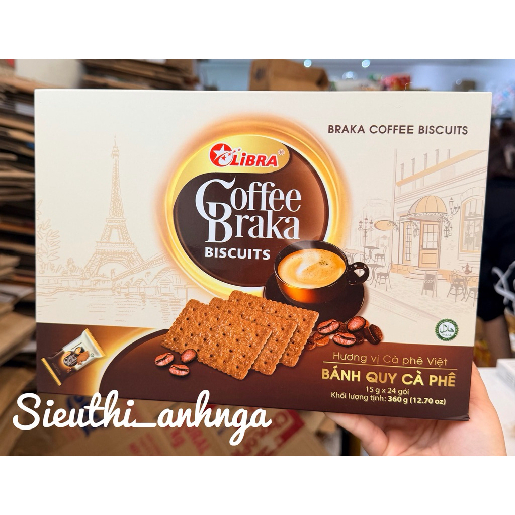 Bánh quy vị cà phê Libra Coffee Braka Hộp 15g x 24 Gói (360g) | Shopee ...