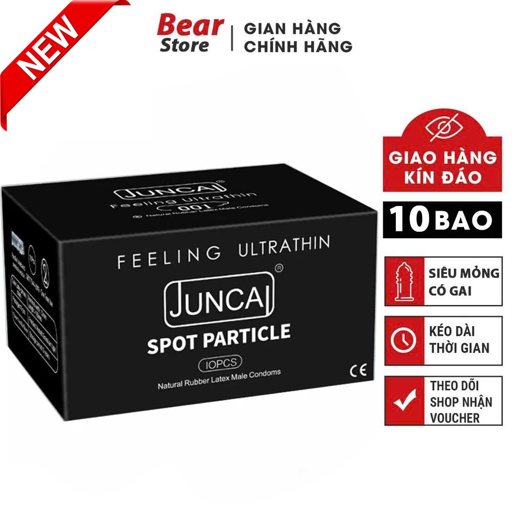 Bao cao su siêu mỏng JUNCAI, bcs 001 nhiều gel có gai size to, size nhỏ ...