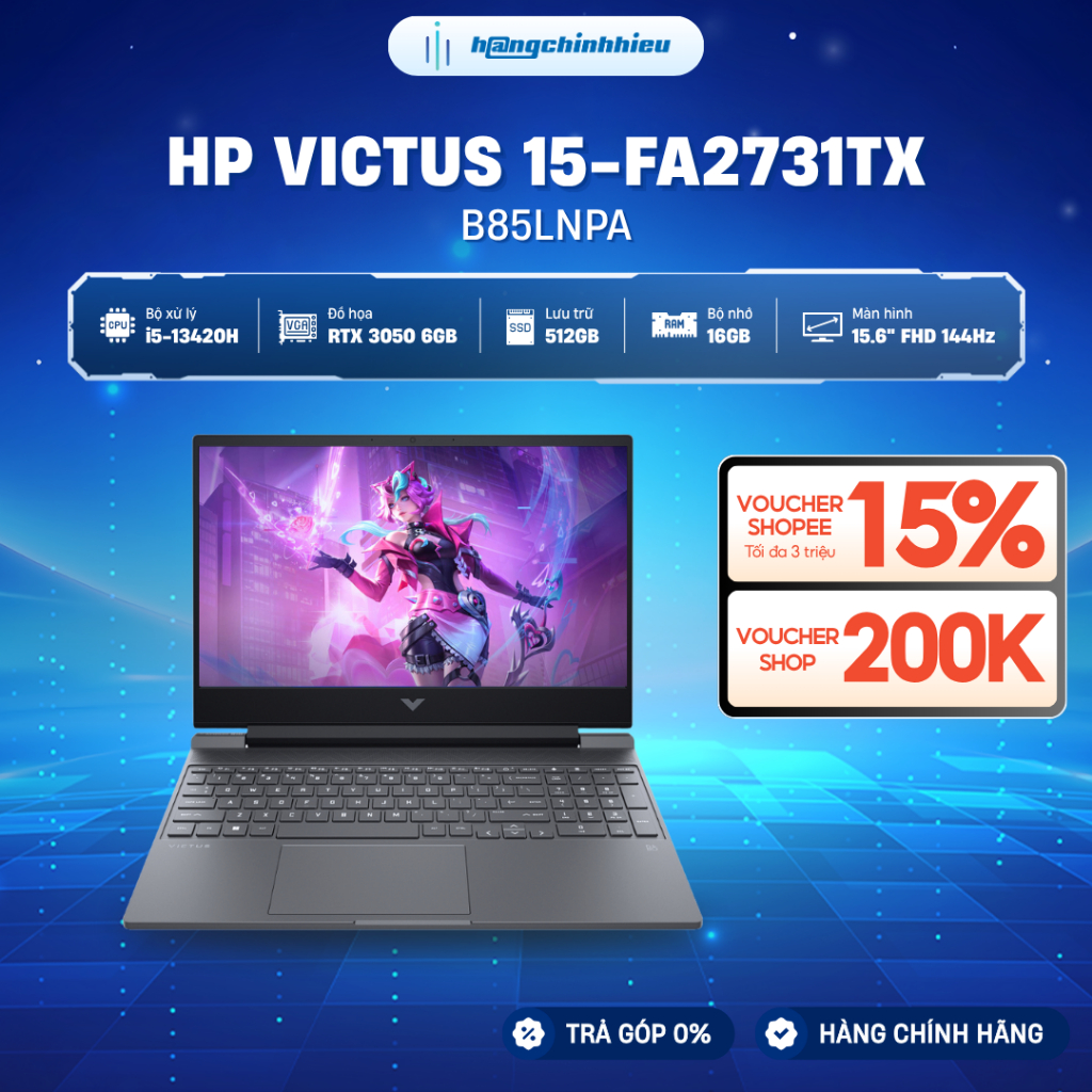 Laptop Gaming HP Victus 15-fa2731TX B85LNPA GeForce RTX™ 3050 6GB / i5 ...