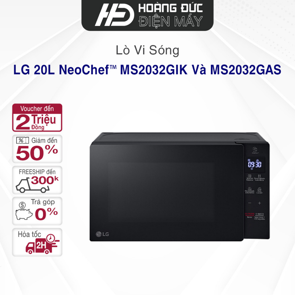 Lò Vi Sóng LG 20L NeoChef™ MS2032GIK Và MS2032GAS- Điều khiển cảm ứng ...