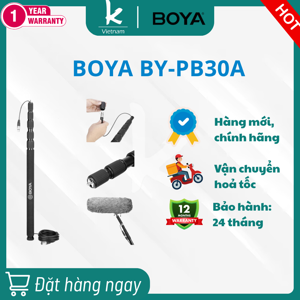 BOYA BY-PB30A - Gậy Nối Dài Đa Năng, Chiều Dài Tối Đa 3 Mét - Universal ...