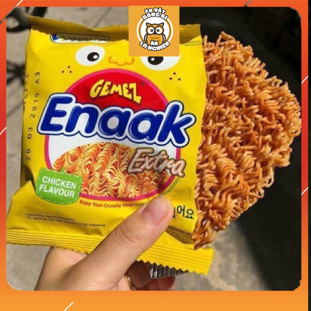 [Thùng 24 gói] Snack mì tôm ăn sống Enaak Extra Indonesia cho bé, mì ăn ...