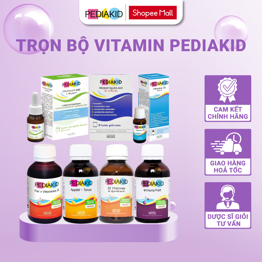 Trọn Bộ Vitamin Pediakid Dành Cho Bé 22 Vitamines, Appetit Tonus ...