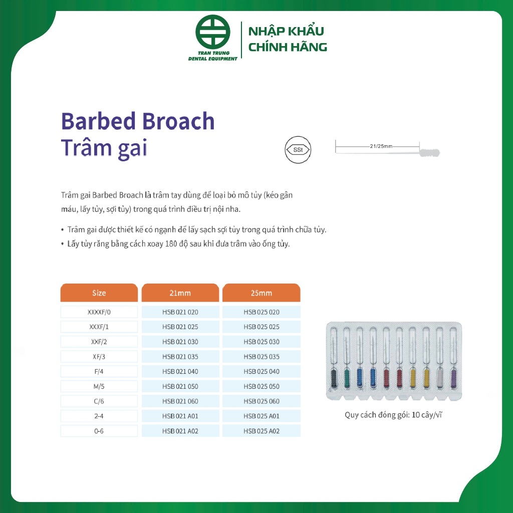 Kim gai - Trâm gai - Barbed Broach - NIC (10 cây/ vỉ) | Shopee Việt Nam