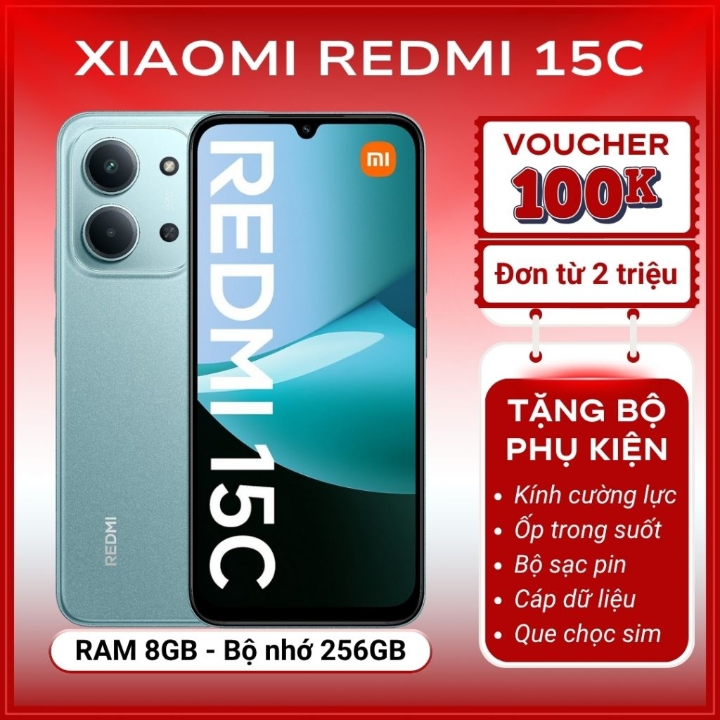 Redmi 15C Ram 8/256GB pin 6000 , Sạc nhanh 33w , Chính hãng bảo hành 12 ...