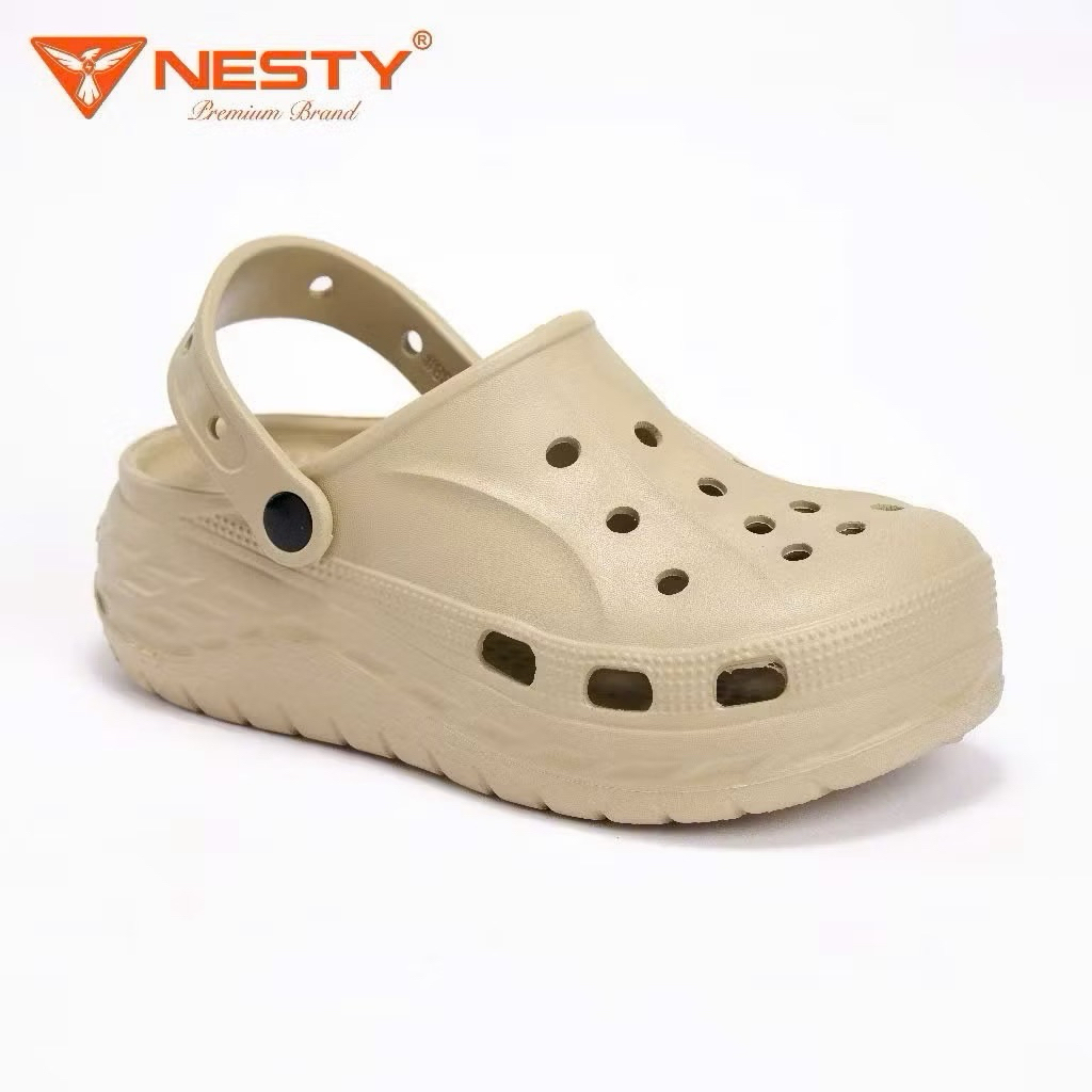 [Tặng 10 Charm 3D] Dép Sục Nguyên Khối Đế Cao Nhãn Hiệu NESTY Mã NE52 | Shopee Việt Nam