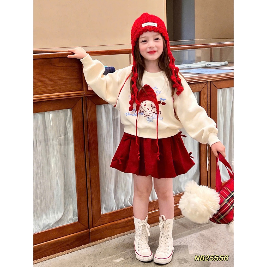 [TẶNG CỘT TÓC] Set đồ Noel cho bé gái, Bộ thu đông bé gái, váy Noel cho ...