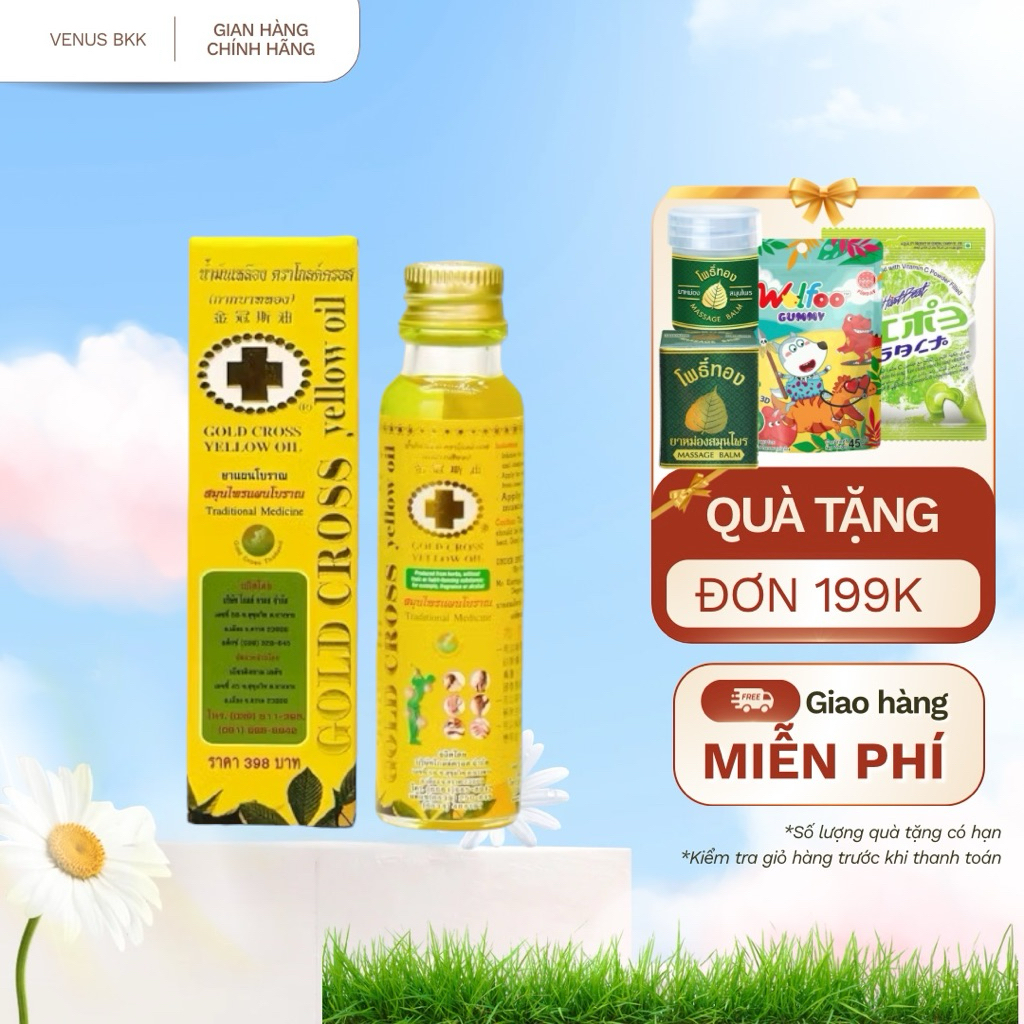 Dầu Thập Tự Vàng Gold Cross Yellow Oil Thái Lan 15ml | Shopee Việt Nam