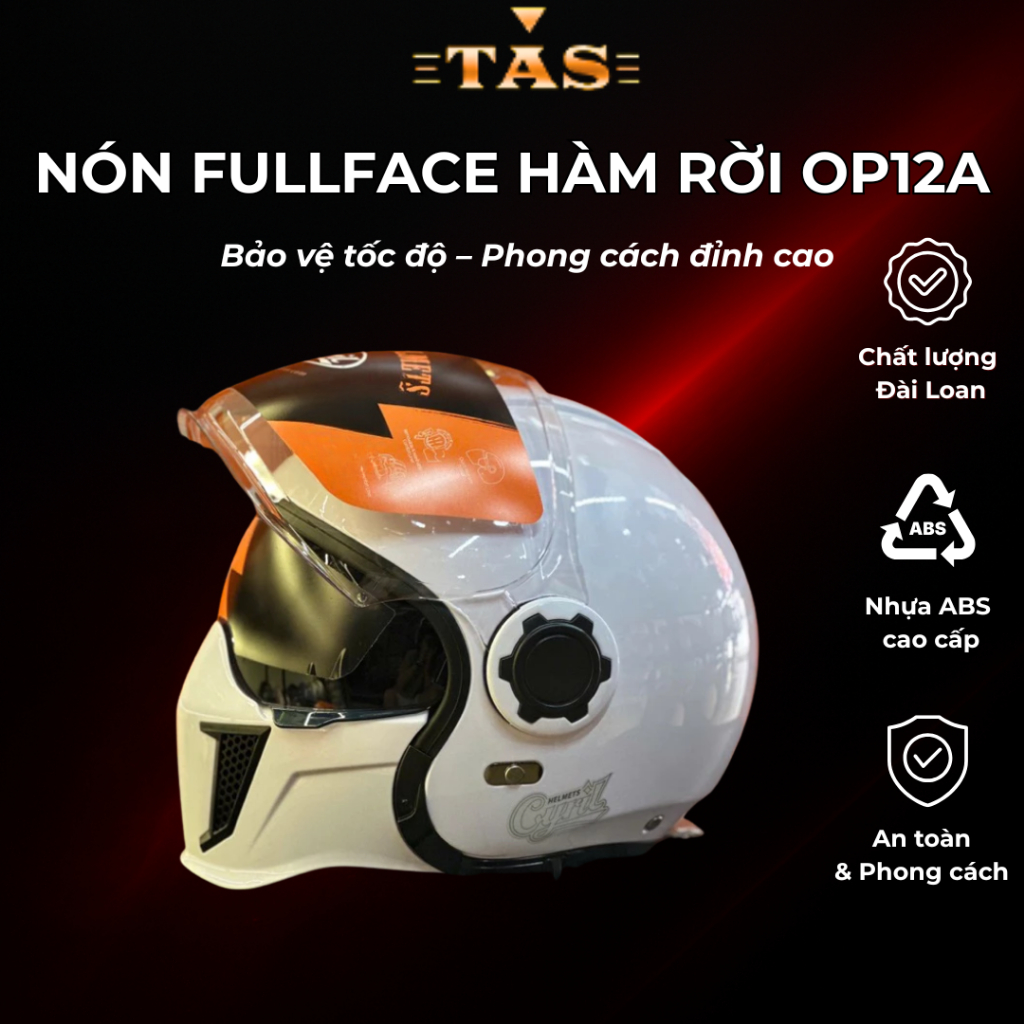 Nón bảo hiểm Tas cao cấp , Mũ bảo hiểm lật hàm Fullface lật hàm OP12A ...