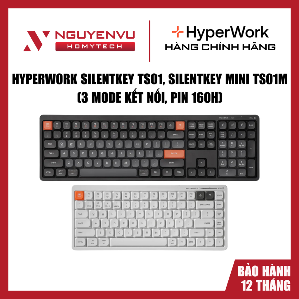 [FULL VAT] Bàn phím văn phòng Hyperwork SilentKey TS01, SilentKey Mini ...