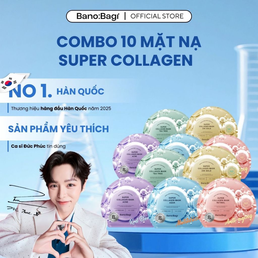 [KOL] COMBO 10 Miếng Mặt Nạ BANOBAGI Super Collagen 30mlx10 | Shopee ...