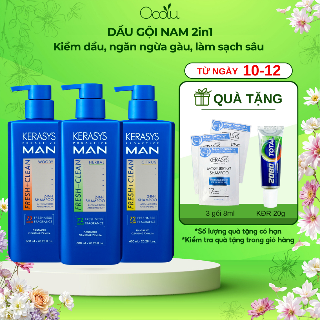 Dầu gội xả nam 2in1 Kerasys Proactive Man Hàn Quốc sạch sâu kiềm dầu ...