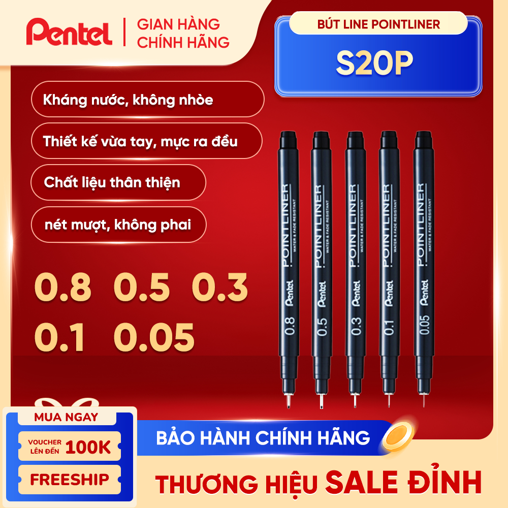 Bút Line Đi Nét Pentel Pointliner S20P Chuyên Dụng 5 Kích Thước Tùy ...
