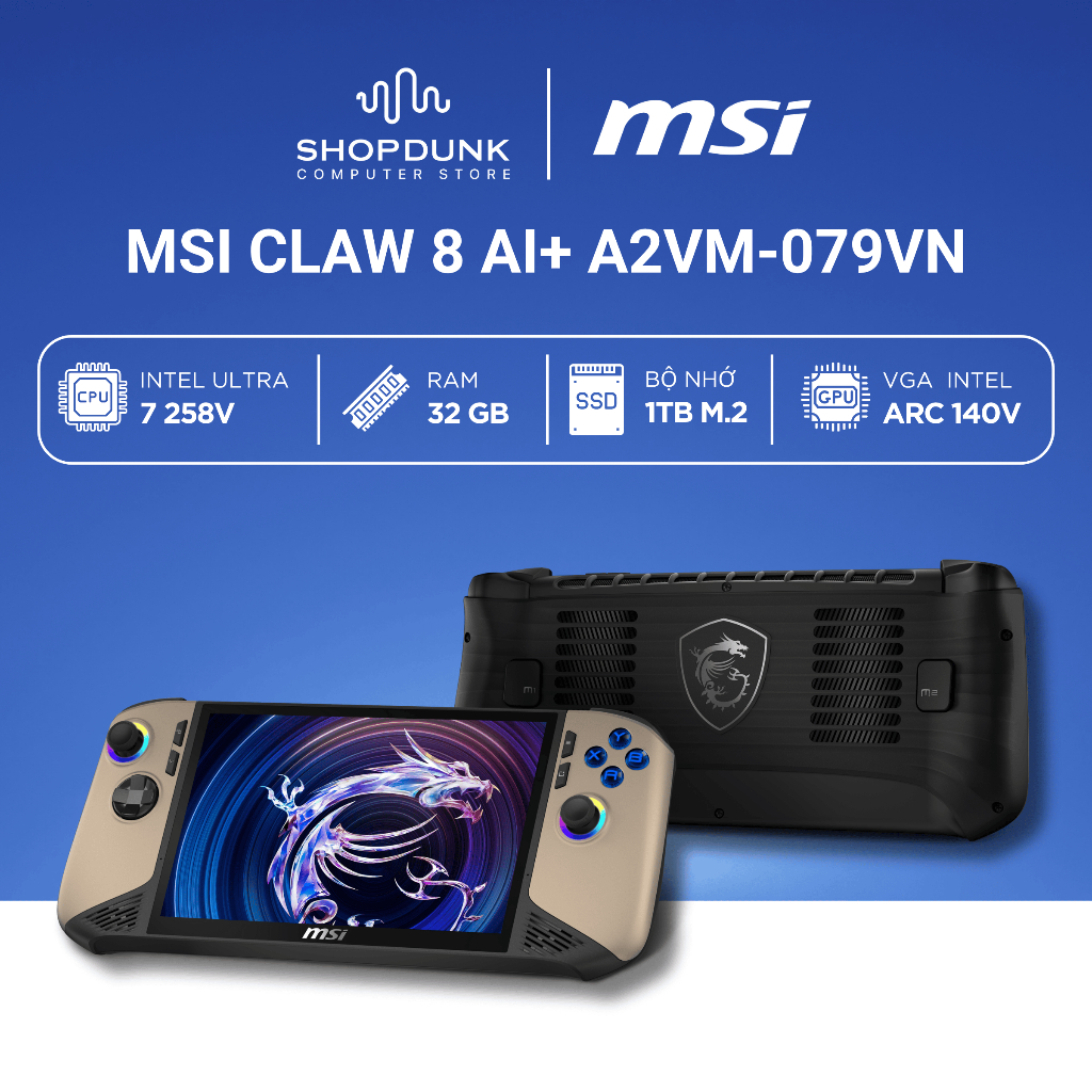 Máy tính Mini Handheld MSI Claw AI+ A2VM-079VN (Intel Ultra 7 258V ...