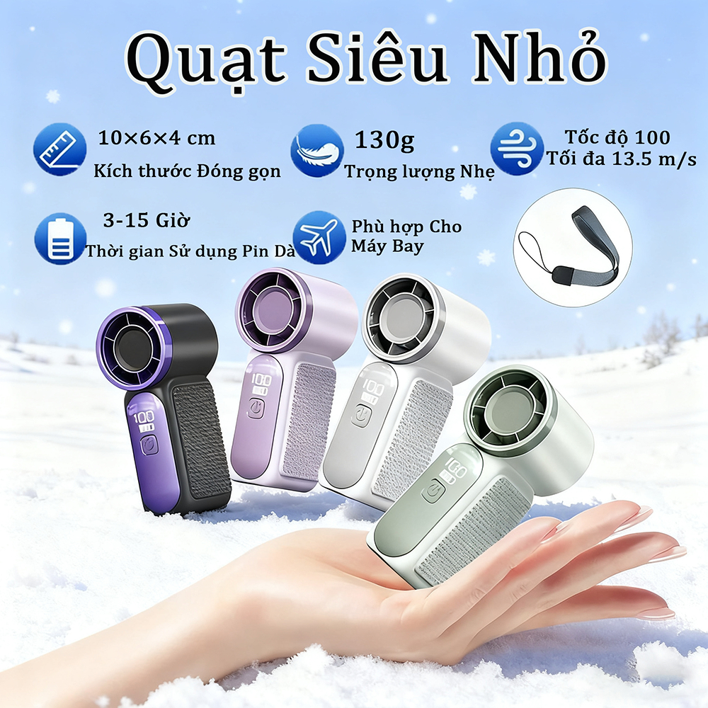 ⚡quạt cầm tay mini sạc điện⚡ Siêu mini quạt tích điện Dễ mang theo 100 ...