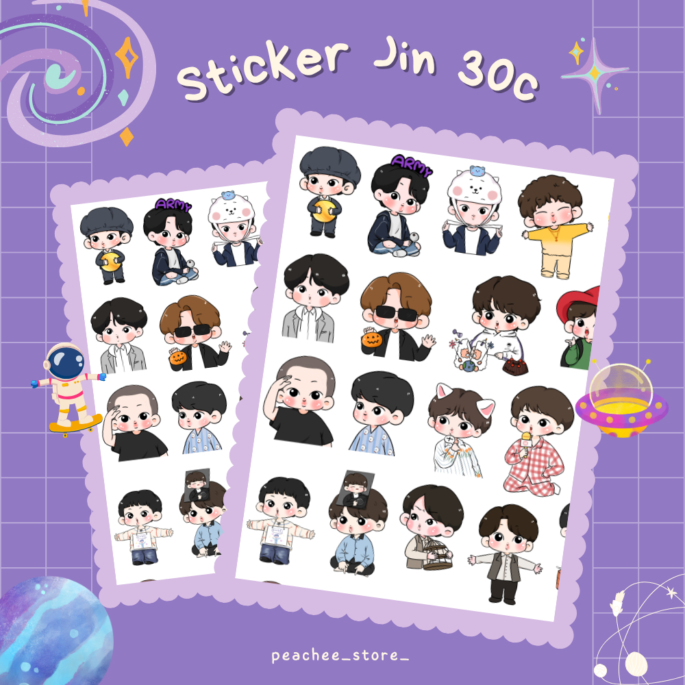 JIN - Sticker hình dán chibi set 30 chiếc cỡ 4cm trang trí số tay ...