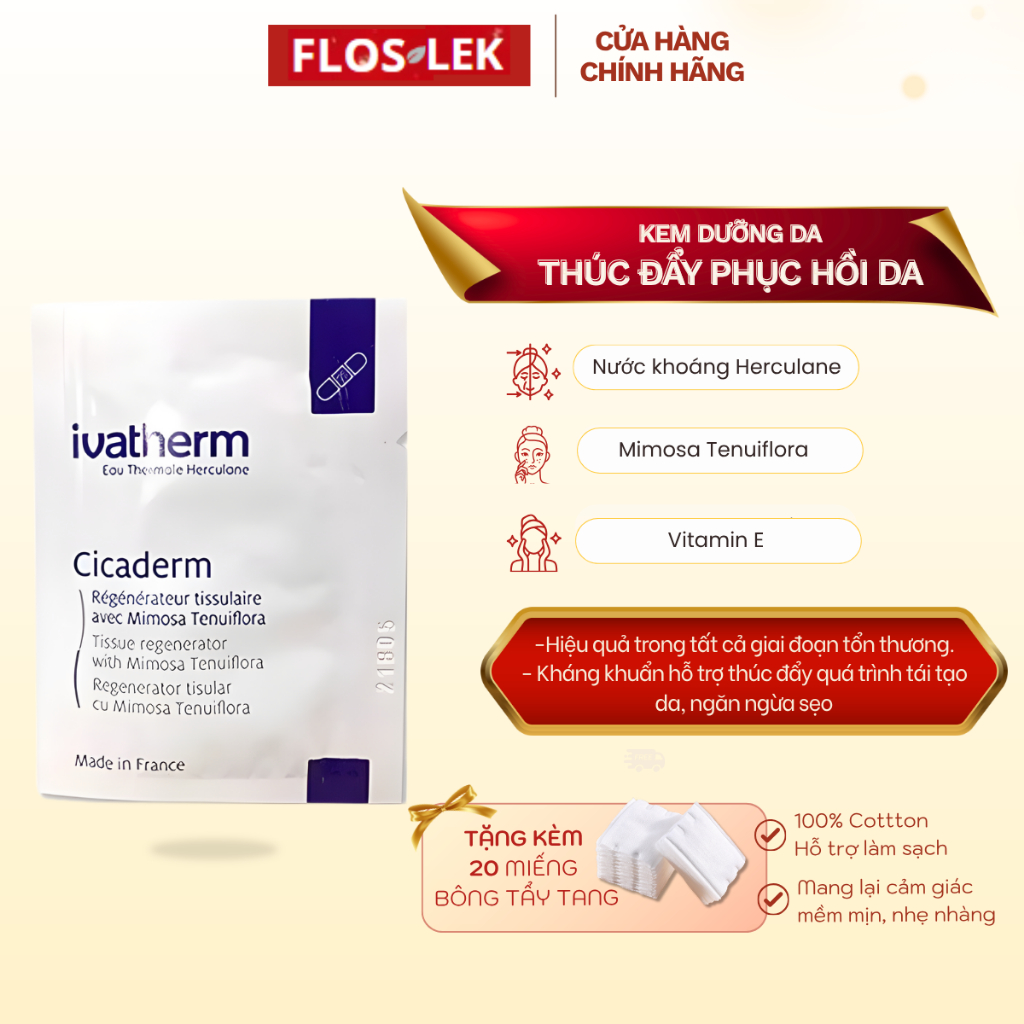 Kem dưỡng phục hồi da Cicaderm Ivatherm Giúp Làm Lành Tổn Thương, Ngăn ...