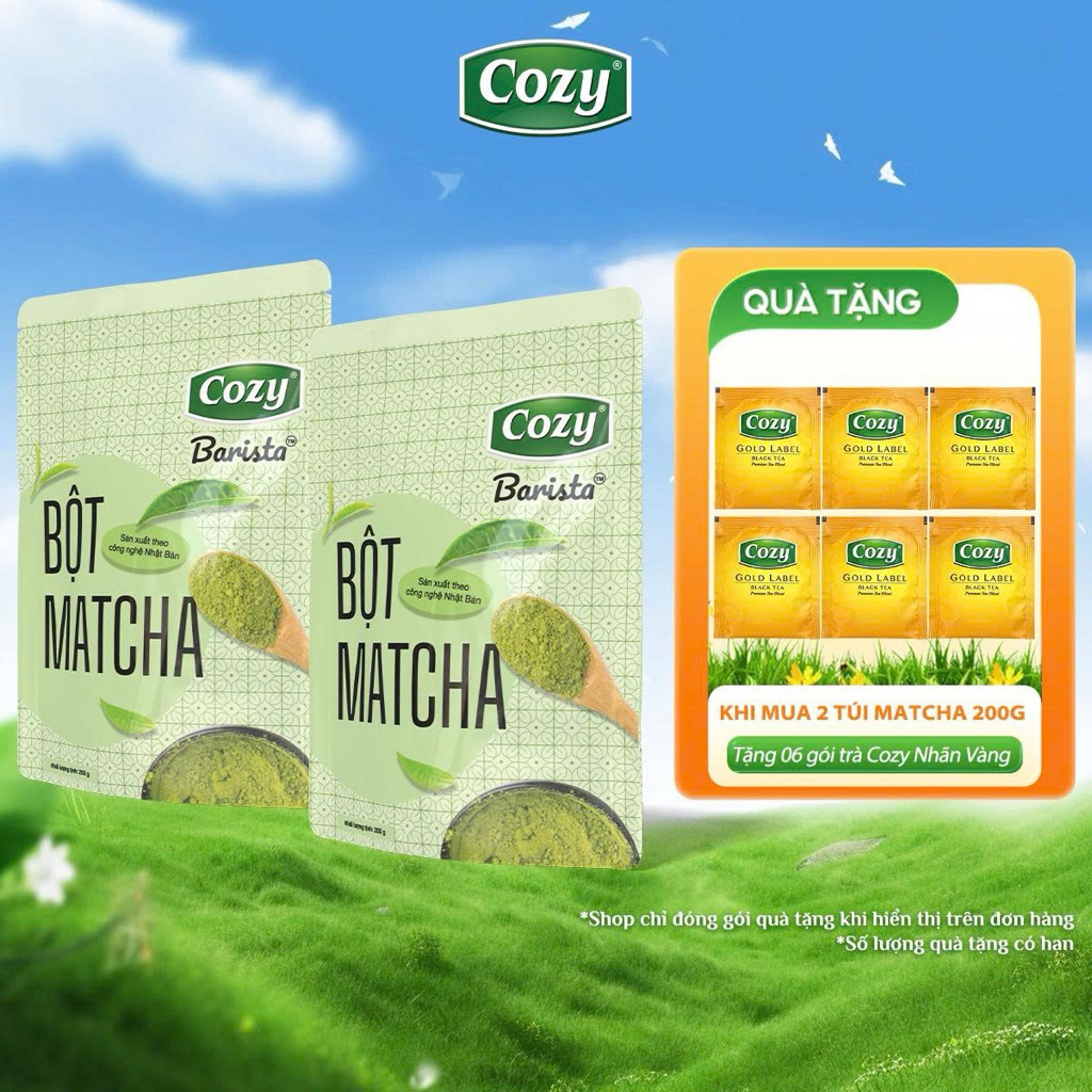 COMBO 2 BỊCH Bột Matcha Cozy 200g công nghệ nhật bản chuyên dùng trong ...