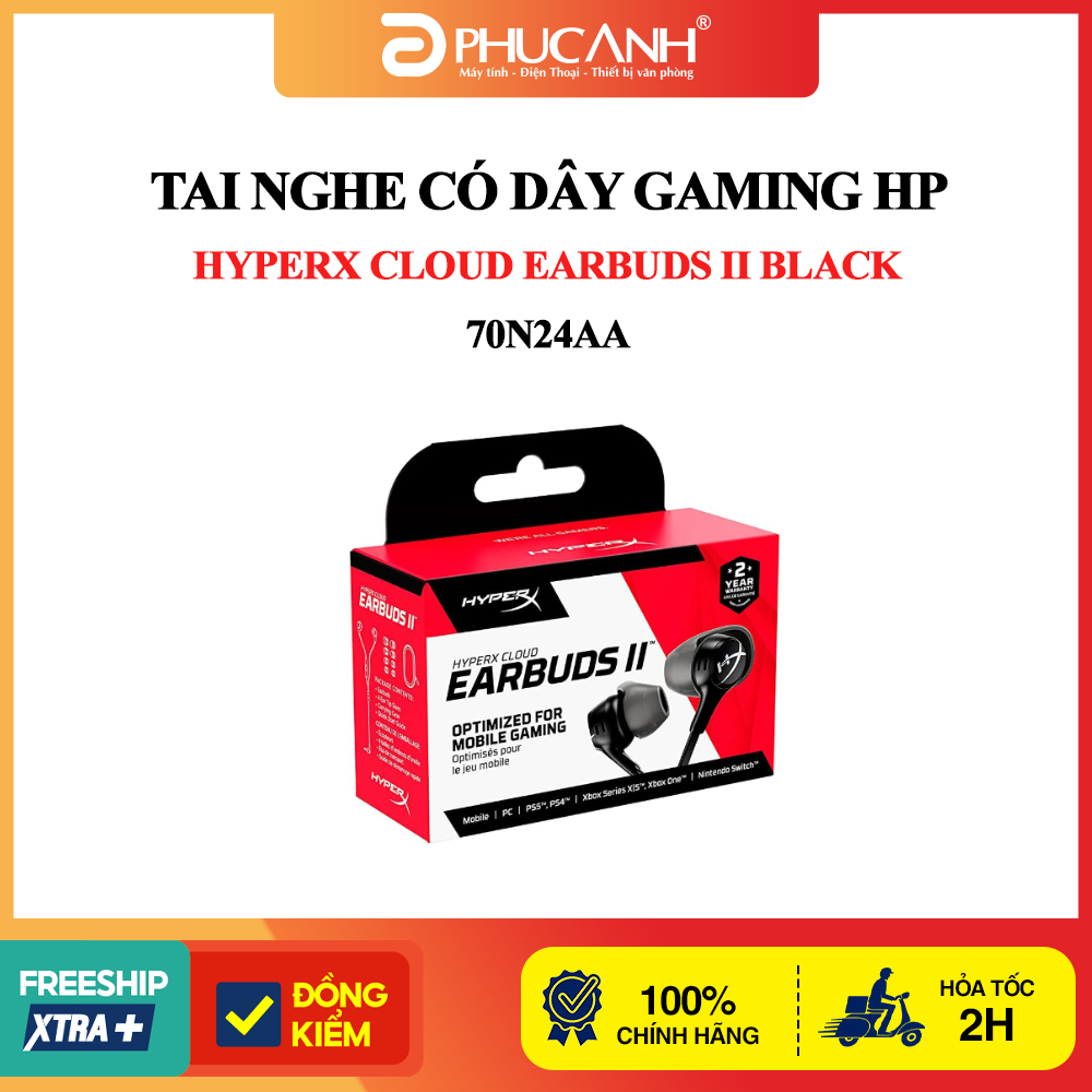 Tai nghe có dây Gaming HP HyperX Cloud Earbuds II Black_70N24AA ...