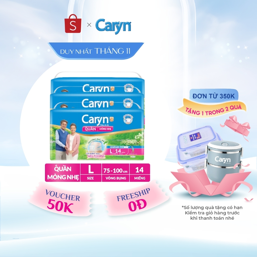 [V] Bộ 3 Tã/Bỉm Quần Người Lớn Caryn Mỏng Thoáng Chống Tràn Dành Cho ...