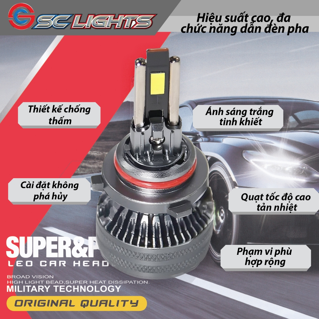 SCLIGHTS Đèn LED Headlight N6 60W 2024 - Siêu Sáng Chống Chói Mắt ...