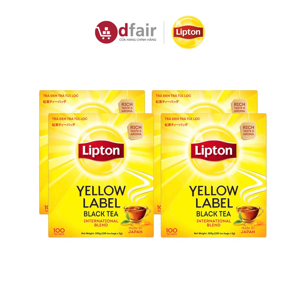 LIPTON Combo 4 Hộp Trà Đen Nhãn Vàng Túi Lọc (2g x 100 Túi) | Shopee ...