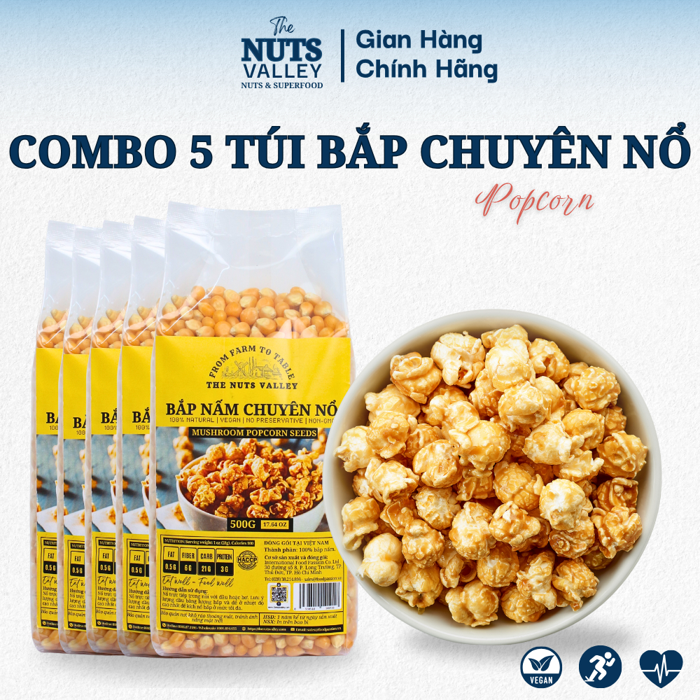 [COMBO 5] Bắp chuyên nổ USA - JUMBO MUSHROOM POPCORN 500gr The Nuts ...