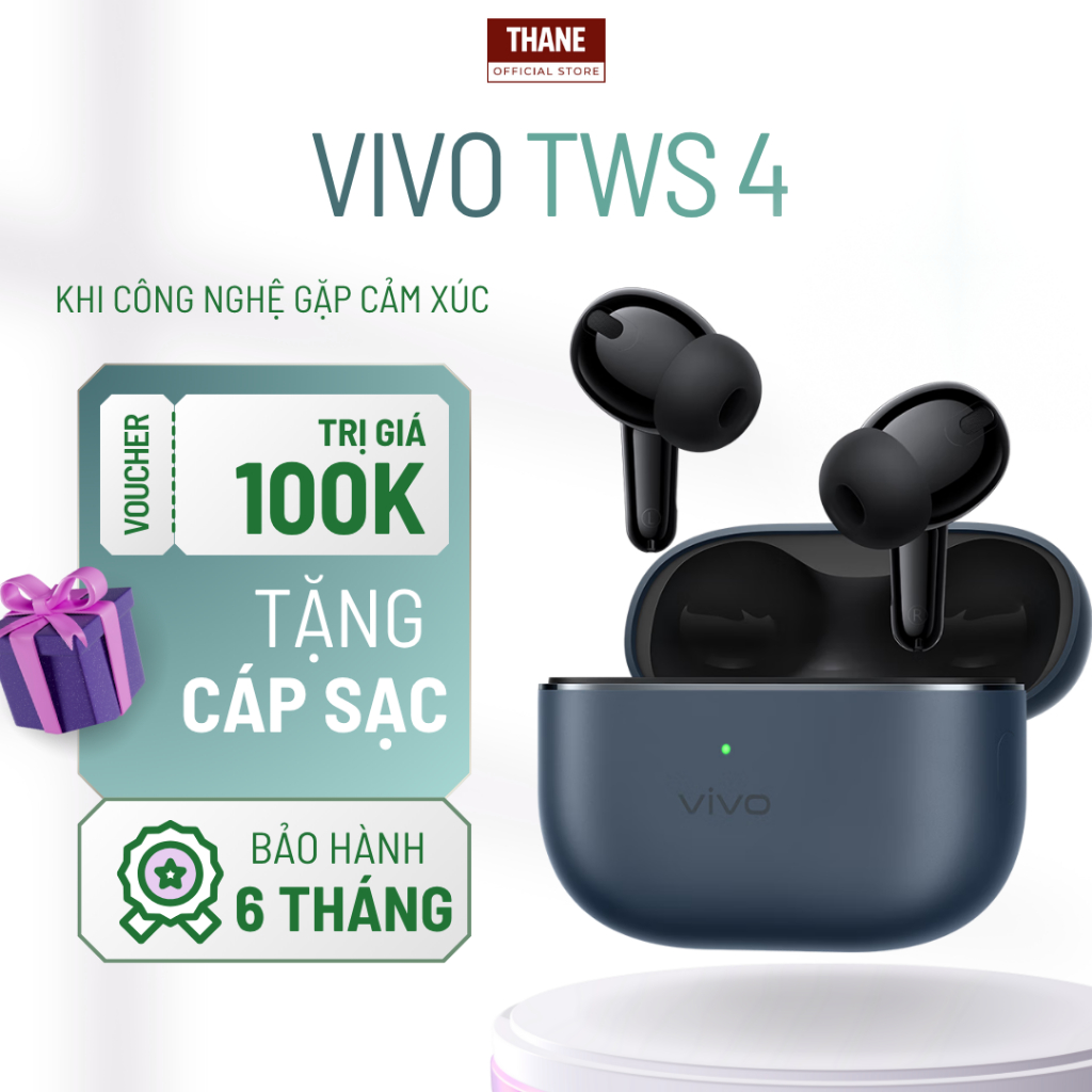 Tai Nghe VIVO TWS 4 – Âm Thanh Chuẩn aptX Adaptive | Chống Ồn AI | Pin ...