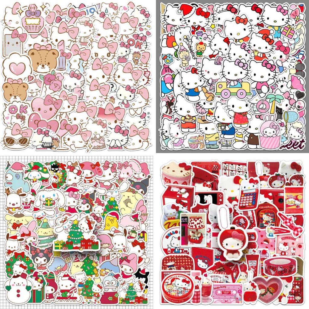 Set 50 Sticker Giáng Sinh Hello Kitty Sanrio Chống Nước Đáng Yêu Trang ...