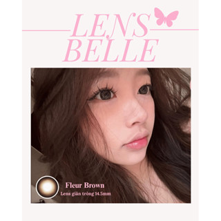 Kính áp tròng BELLE giãn tròng màu nâu đen FLEUR BROWN 6 tháng có độ ...