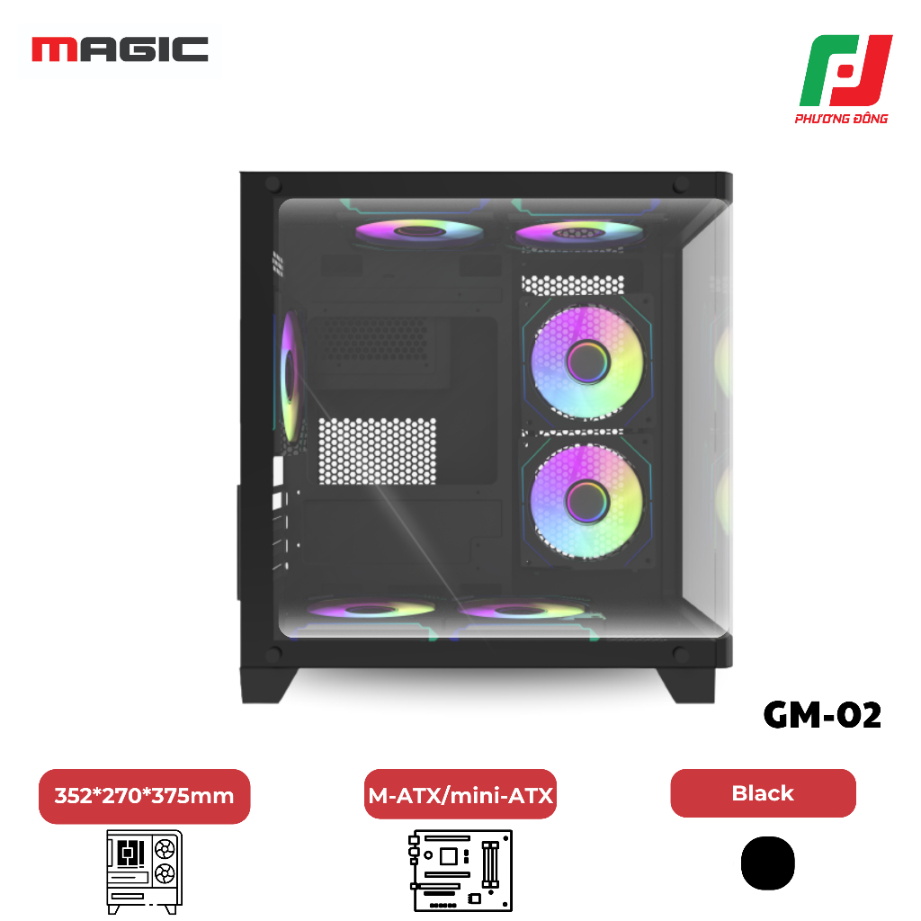 Vỏ case bể cá MAGIC GM02 CURVED M-ATX - CHÍNH HÃNG | Shopee Việt Nam
