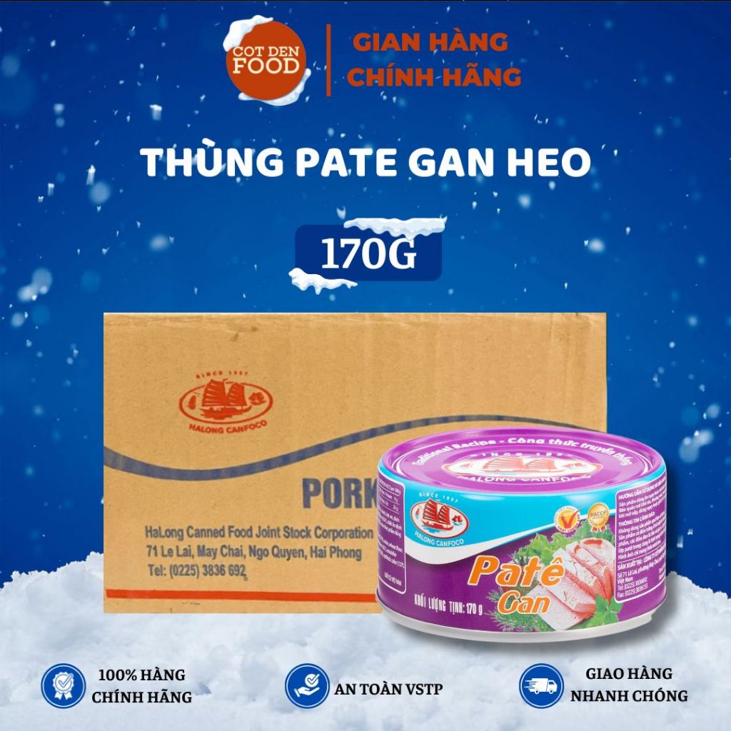 Thùng Pate Gan Heo Tím Đồ Hộp Hạ Long 170G - 48 hộp | Shopee Việt Nam